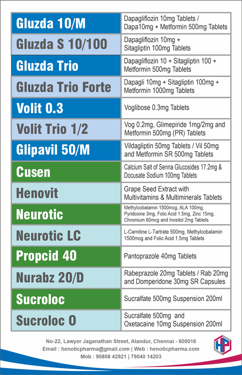 Our Products | Henotic Pharma - Making you more healthy